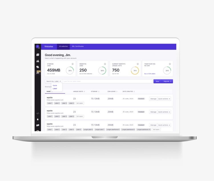 Dashboard - Pressidium® Managed WordPress Hosting