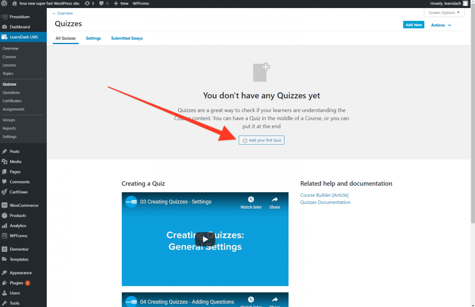 LearnDash Quizzes – Getting Started - Pressidium Hosting